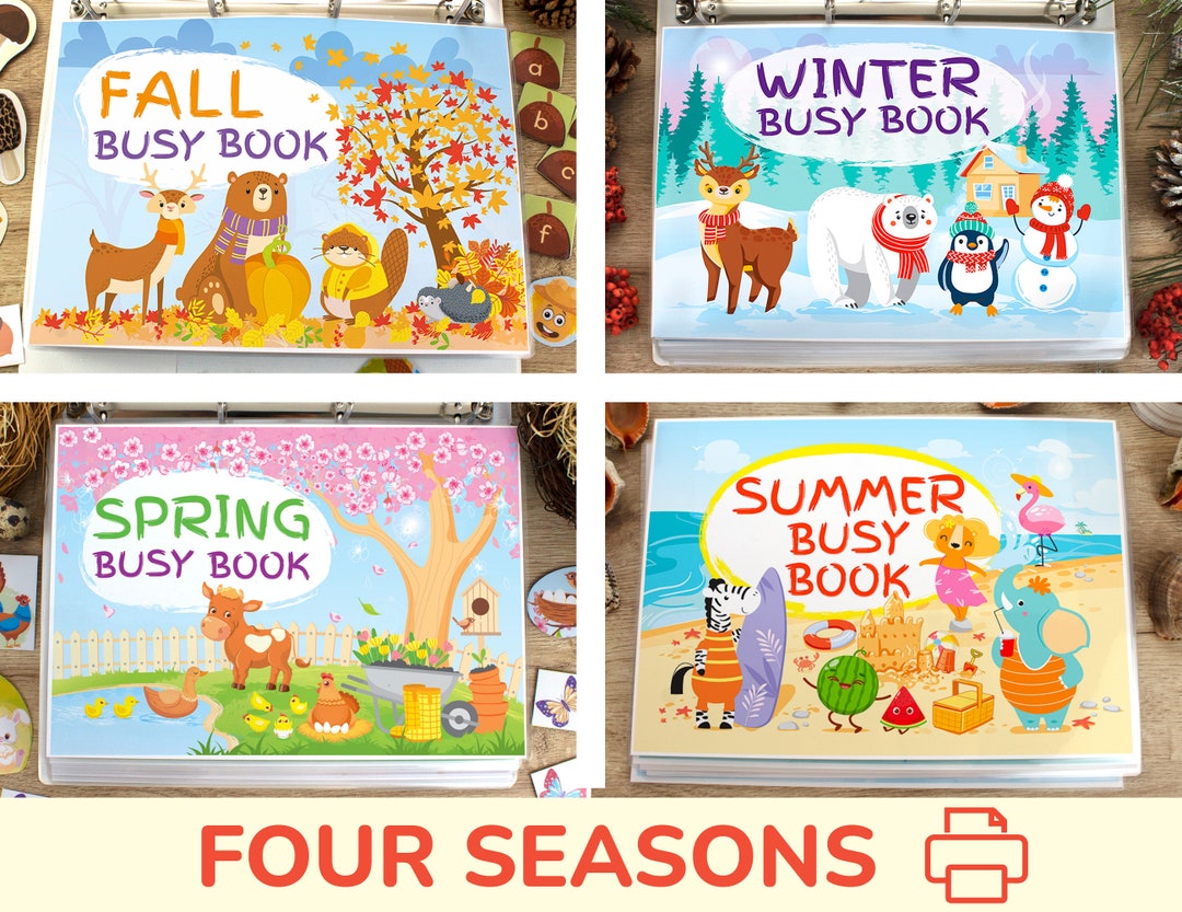 Four Seasons Bundle: Fall Winter Spring & Summer Busy Book. - Etsy