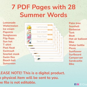 Summer Tracing Strips: Printable Educational Activities, Preschool ...