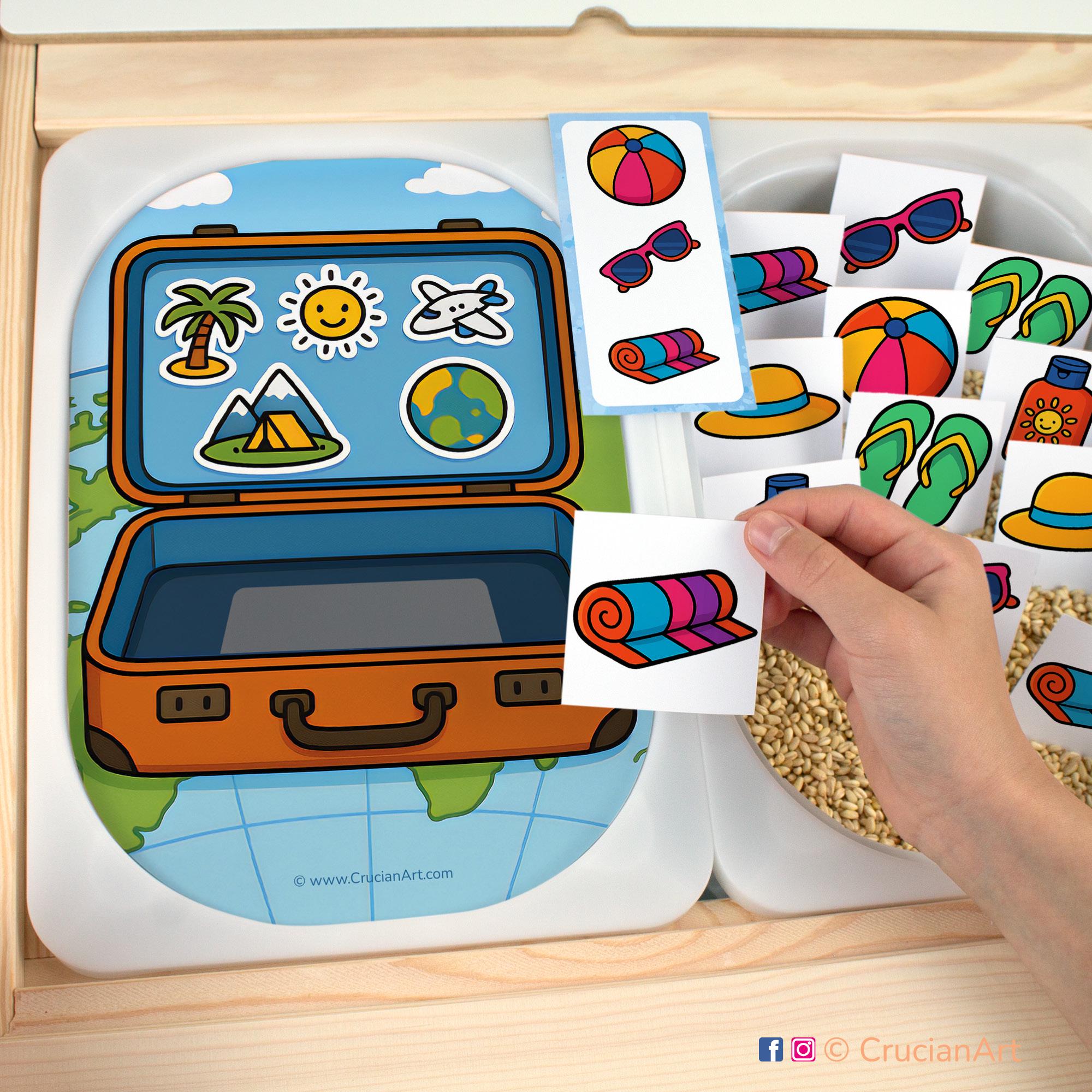 Let’s Pack a Suitcase Flisat Insert: Matching Activity for Sensory ...