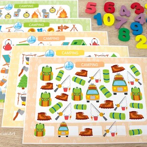 Camping I Spy Counting Activity. Preschool Learning Worksheets ...