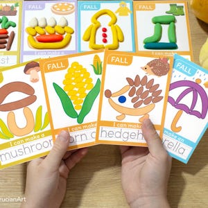 Fall Season Playdough Mats: Autumn Printable Play Dough Mat. Toddler ...