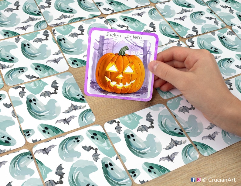 Halloween Memory Game: Printable Toddler Preschool Matching Activity ...