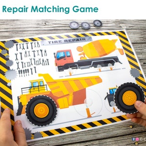 Construction Vehicles Sorting & Matching Printable Busy Book. Truck ...