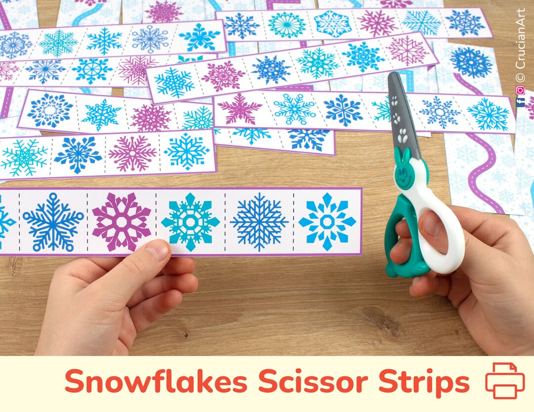 SNOWFLAKES Scissor Strips. Winter Unit Scissor Skills Activity ...
