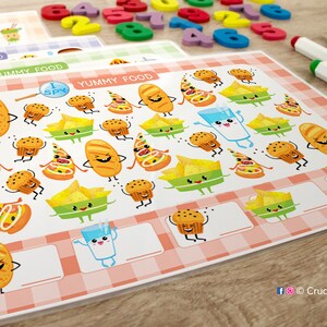 Yummy Food I Spy Counting Activity. Preschool Learning Worksheets ...