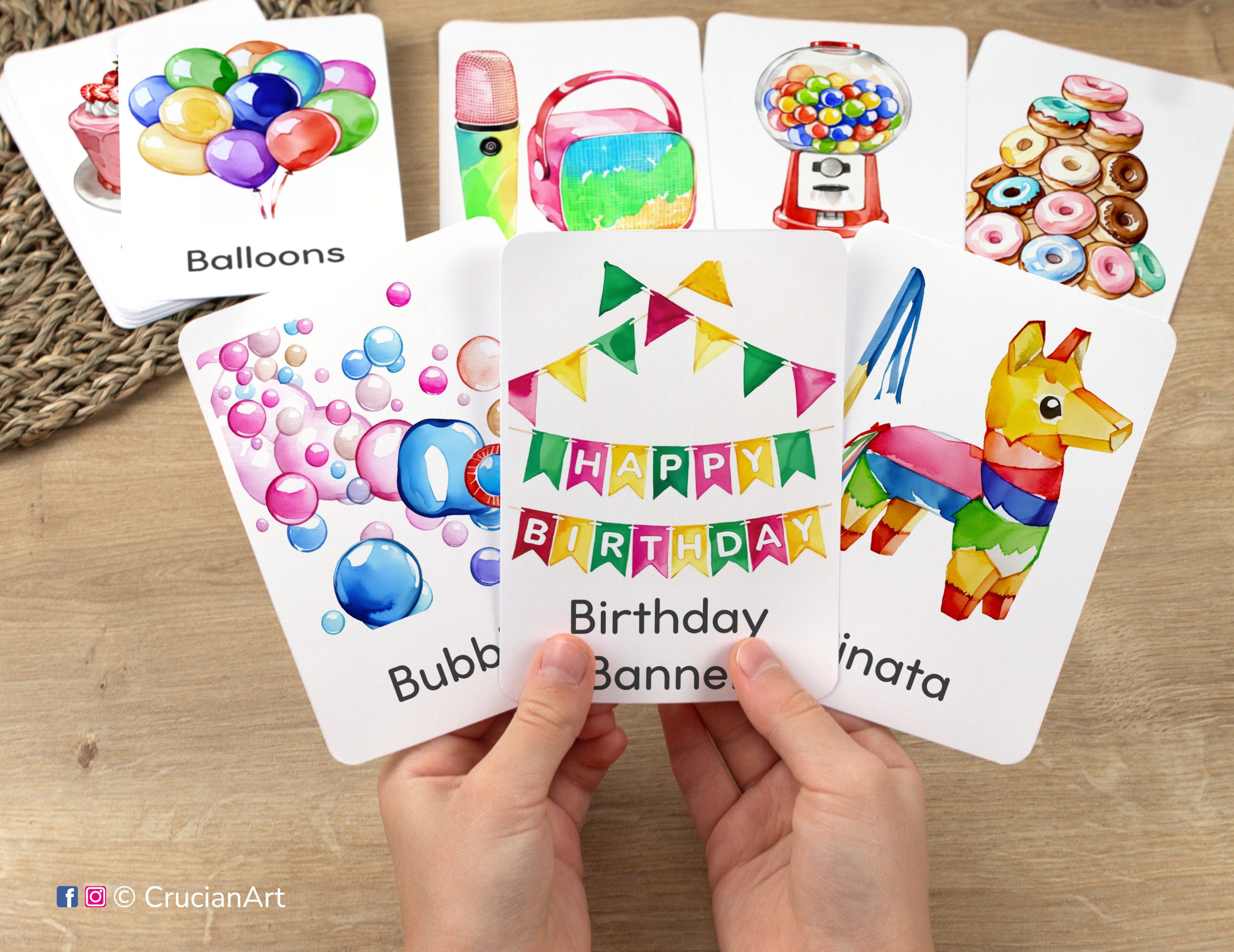 Birthday Party Flashcards: Printable Visual Cards, Toddler Preschool ...