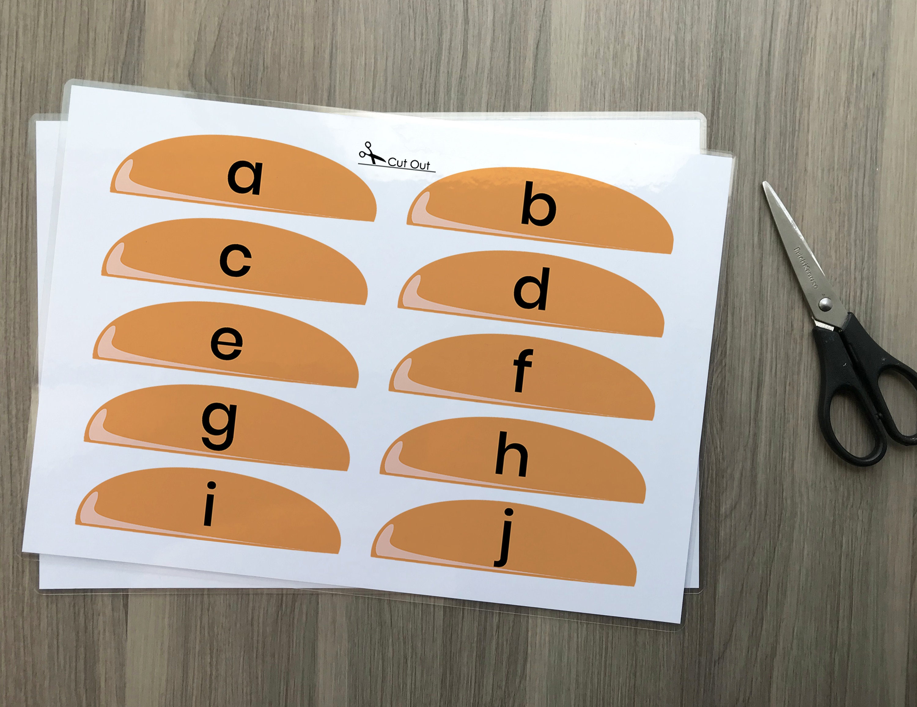 Burger Themed Alphabet. Uppercase and Lowercase Letters Matching ...