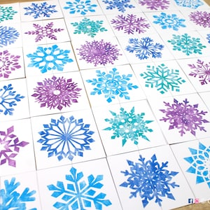 Snowflakes Puzzle Pairs: Printable Match Cards, Winter Snowflake ...