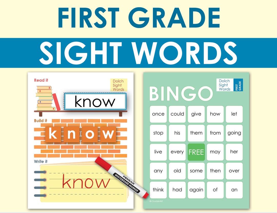1st Grade DOLCH Sight Words. Printable First Grade Dolch Sight Word ...