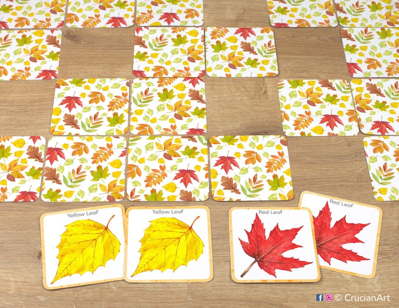 Fall Theme Memory Game: Printable Toddler Preschool Matching Activity ...