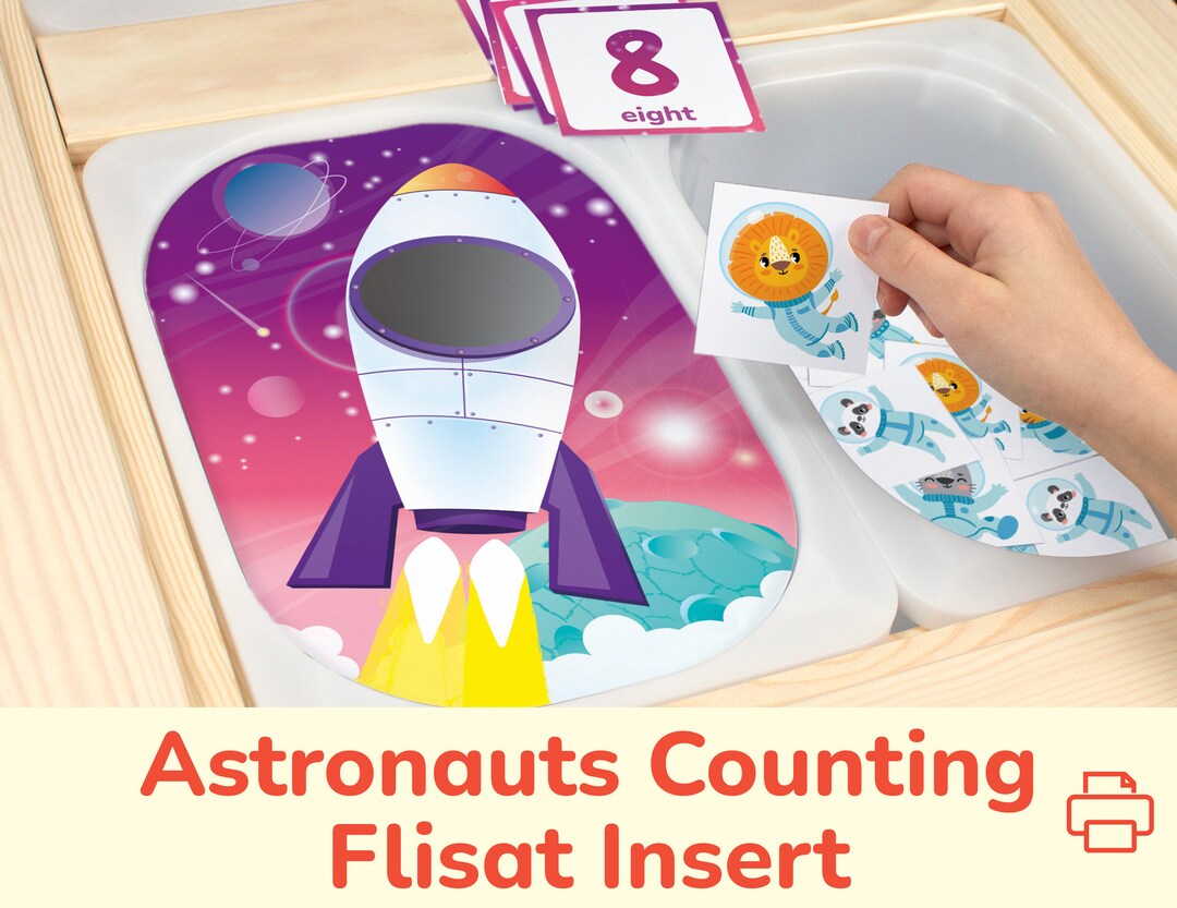 Astronauts Counting Flisat Insert: Printable Outer Space Activity for ...