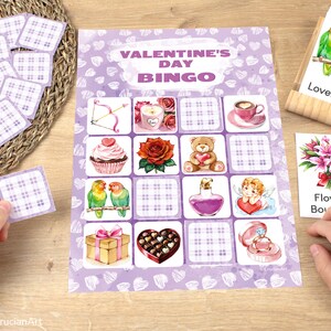 Valentine's Day Bingo Game: Printable Preschool, Kindergarten, Toddler ...
