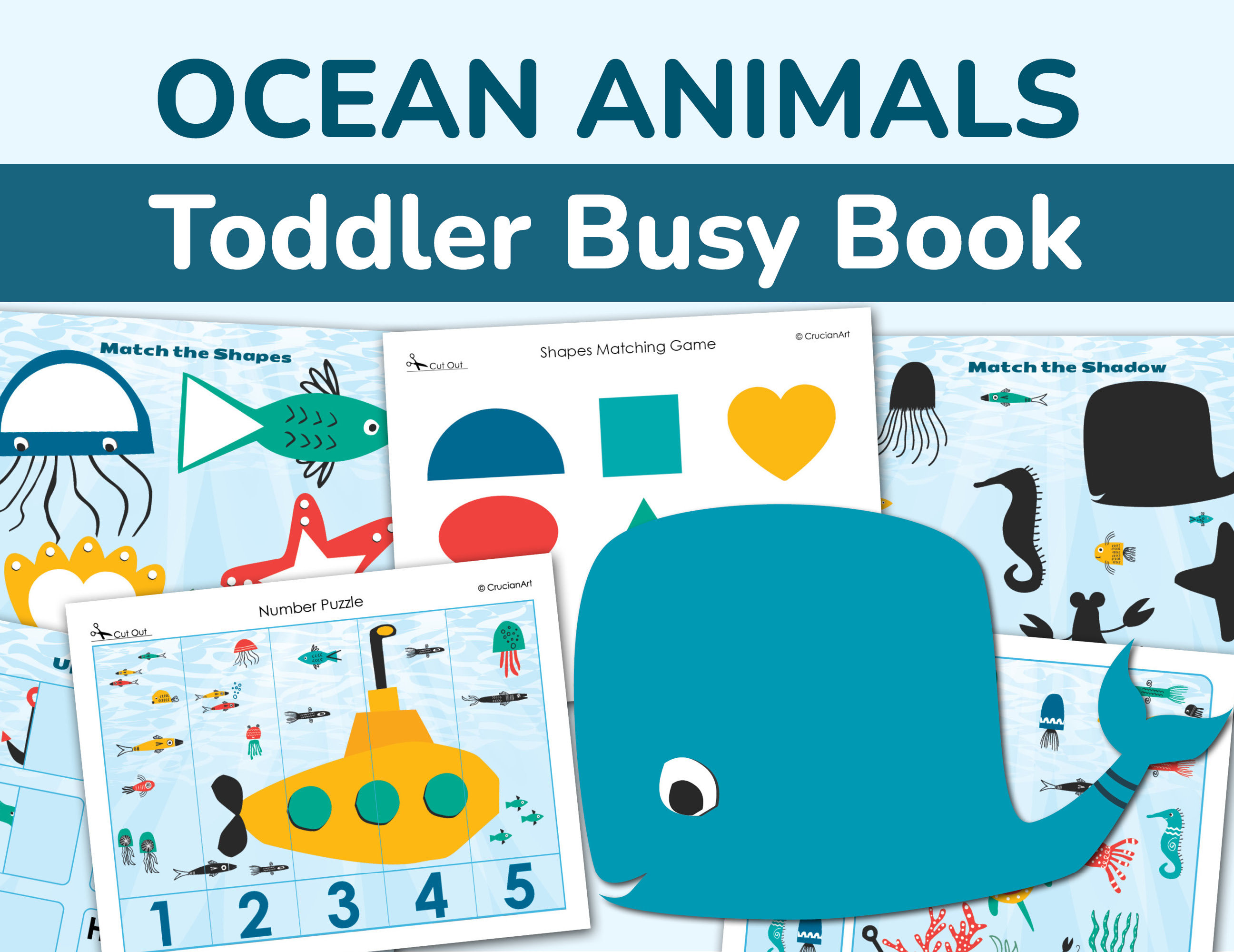 Ocean Animals Printable Busy Book. Under the Sea Learning Quiet ...