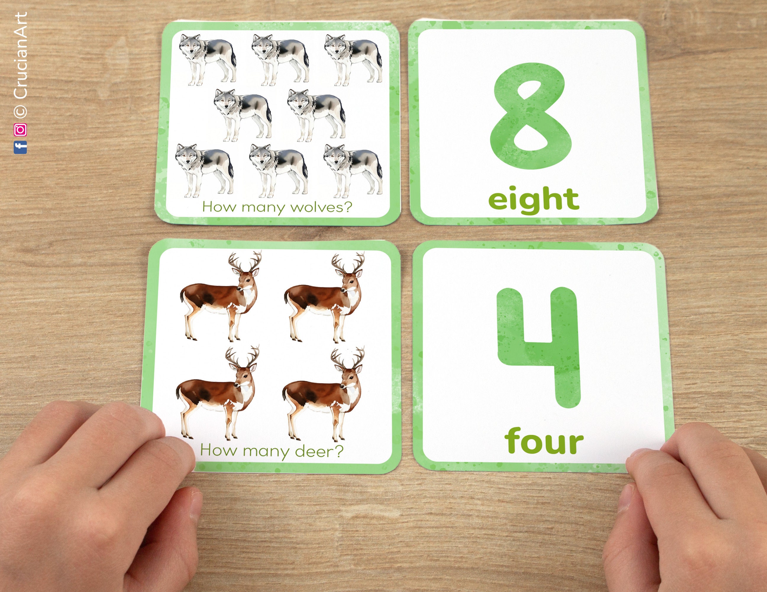 Woodland Animals Counting Activity: Printable Matching Cards. Preschool ...