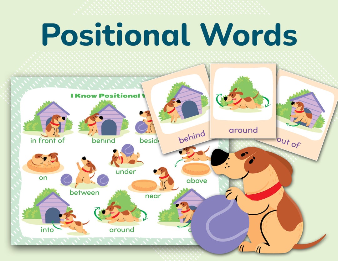 Positional Words Printable Cards. Preposition Flashcard. Prepositional ...