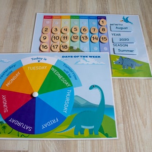 Dinosaur Themed Printable Calendar. Learning Circle Time Preschool ...