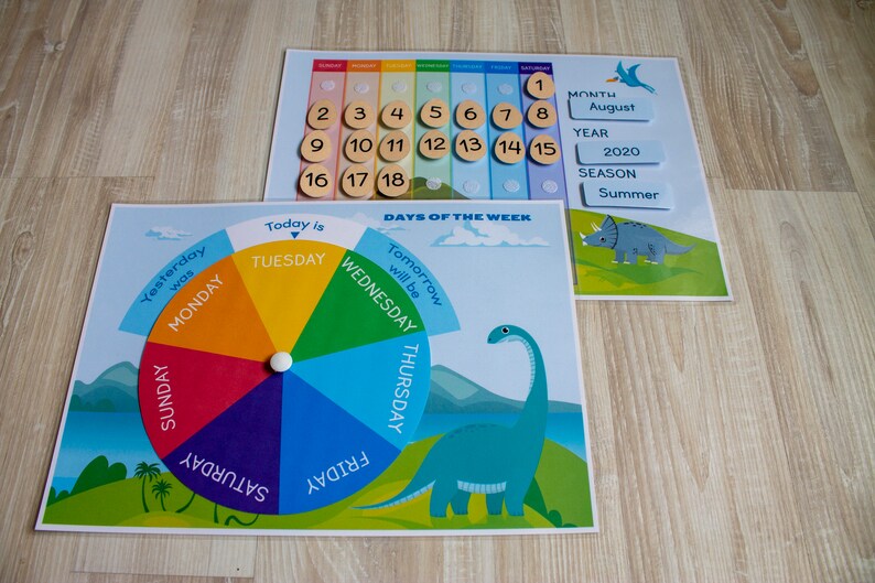 Dinosaur Themed Printable Calendar. Learning Circle Time | Etsy