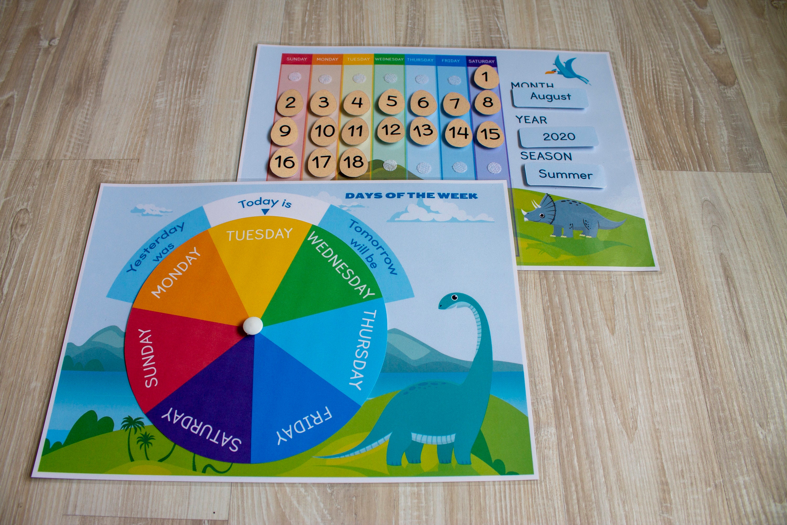 Dinosaur Themed Printable Calendar. Learning Circle Time - Etsy