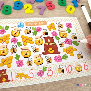 Honey Bee I Spy Counting Activity. Preschool Learning Worksheets ...