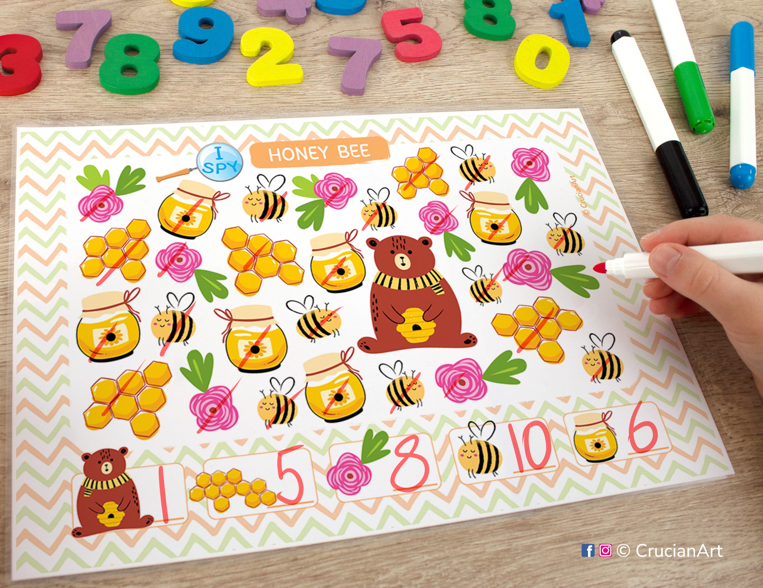 Honey Bee I Spy Counting Activity. Preschool Learning - Etsy