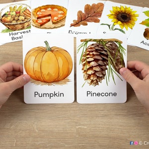 Fall Themed Flashcards for Seasonal Vocabulary Boosts. Toddler ...