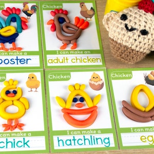 Life Cycle of a Chicken Playdough Mats: Printable Play Dough Activity ...