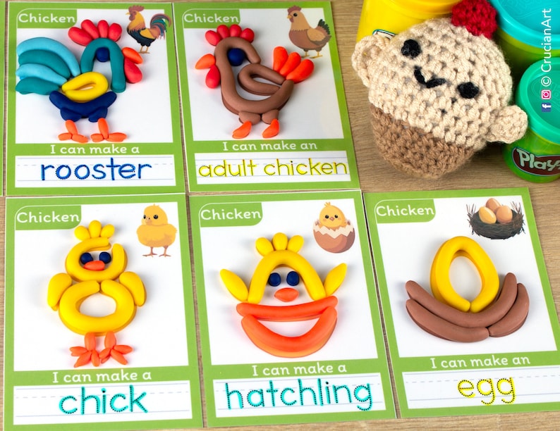 Life Cycle of a Chicken Playdough Mats: Printable Play Dough Activity ...
