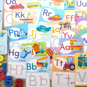 Vehicles Alphabet & Number 1-20 Printable Flash Card. Cars and Trucks ...