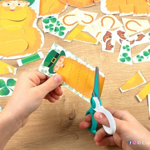 Saint Patrick’s Beard Cutting Activity. Scissor Skills Practice. Spring ...