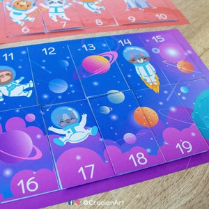 Space Theme Number Puzzle 1 - 20. Printable Preschool Activity Numbers ...
