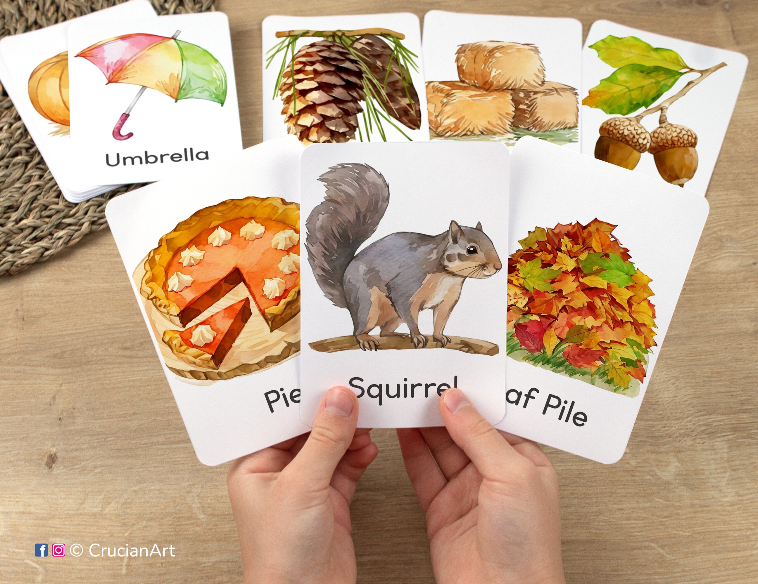 Fall Themed Flashcards for Seasonal Vocabulary Boosts. Toddler ...