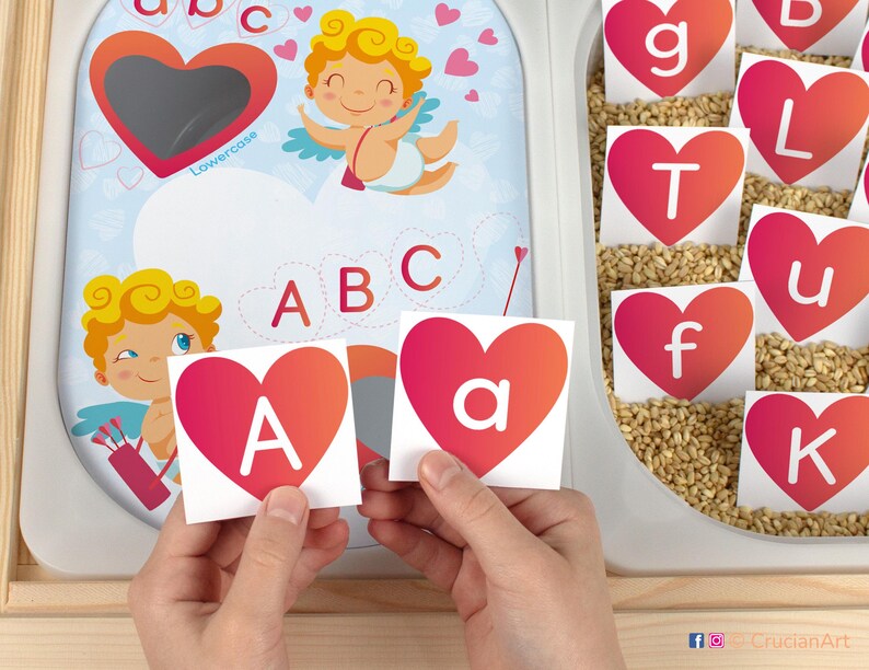 Valentine's Day Alphabet Sorting Activity: Letter Formation Printables ...