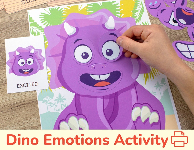 Dinosaur Themed Emotions and Feelings Printable Activity. Dino - Etsy