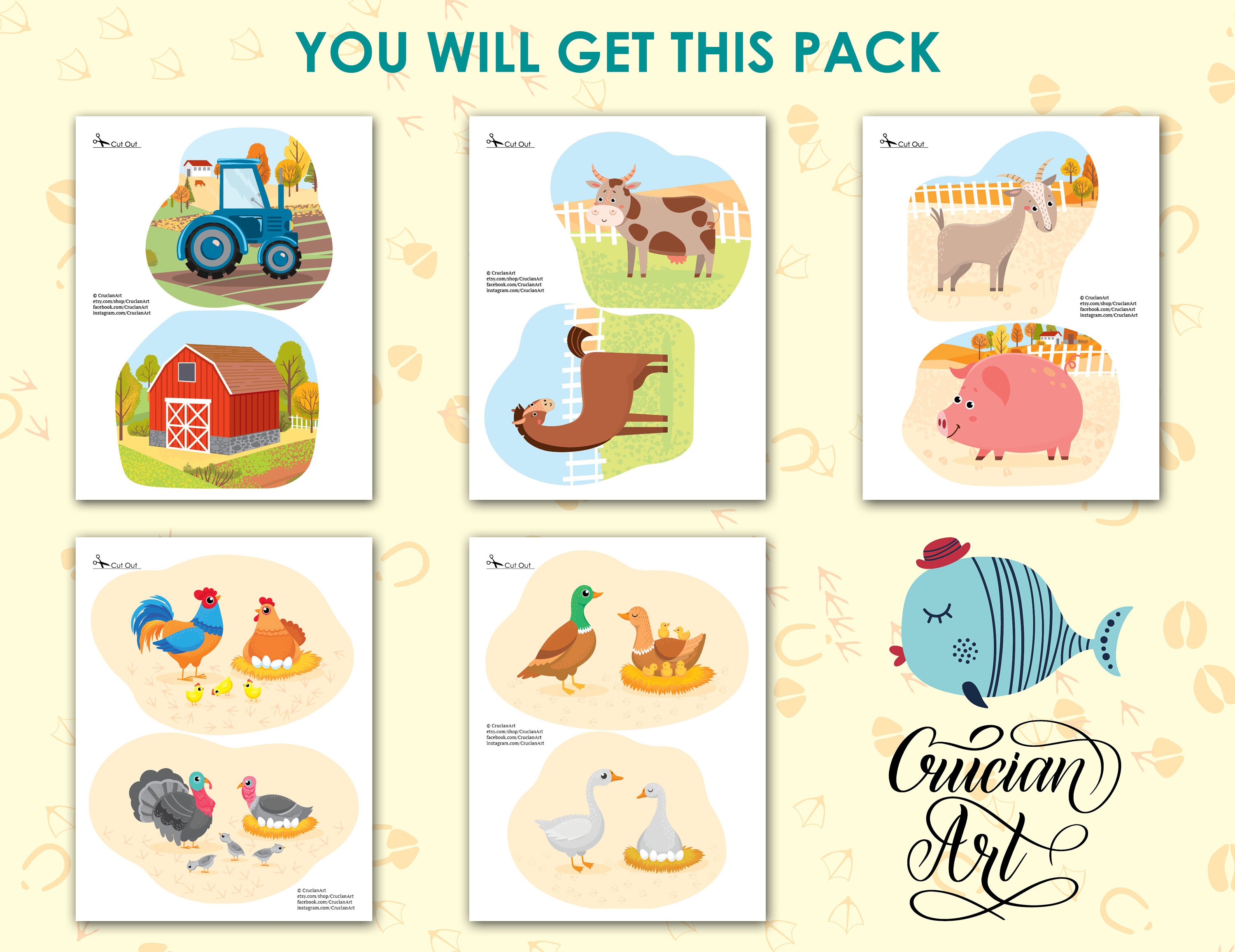 Farm Printable Lacing Card. Fine Motor Skill Tying Toy for - Etsy