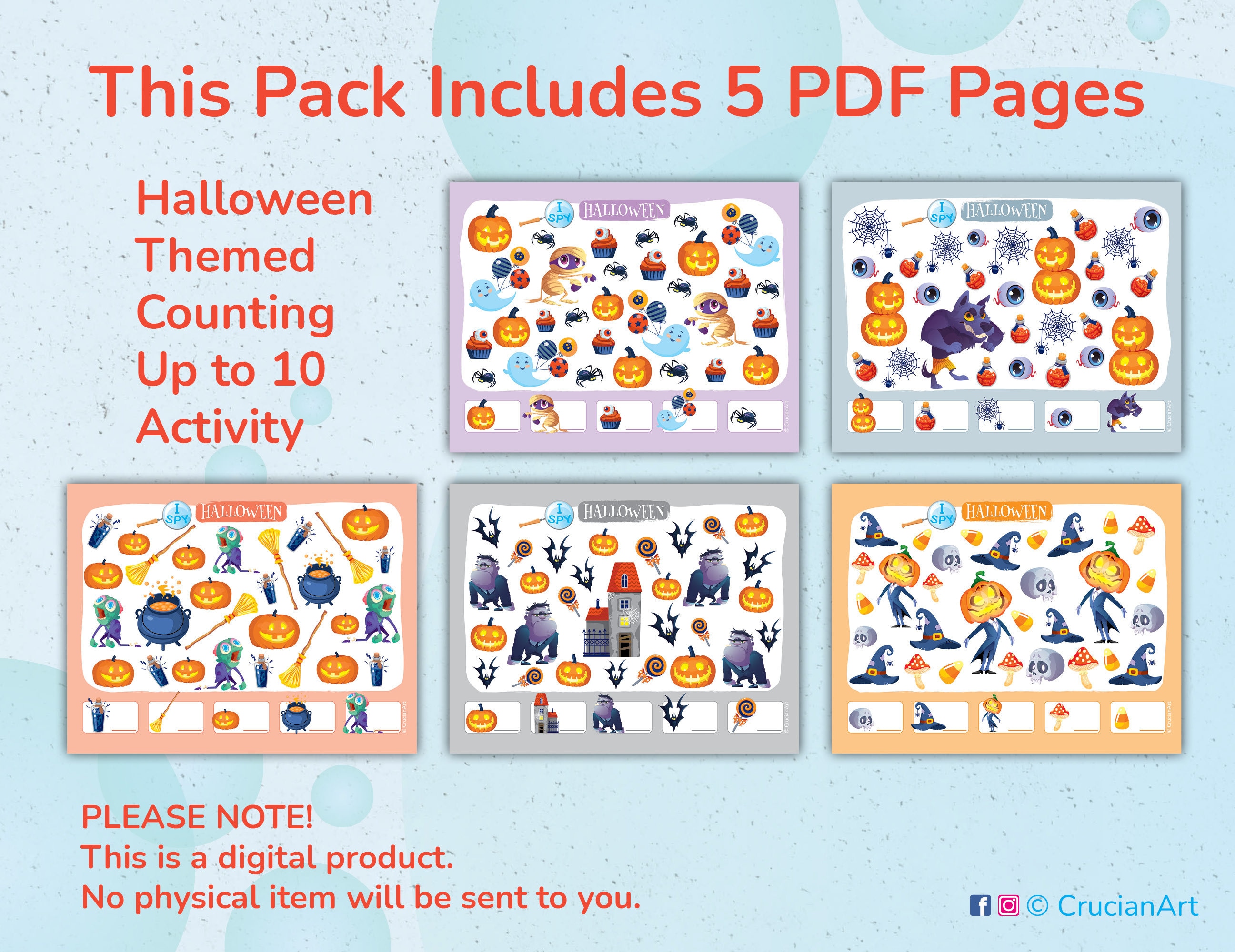 I Spy Halloween Counting Activity. Fall I Spy Activity Sheet. - Etsy