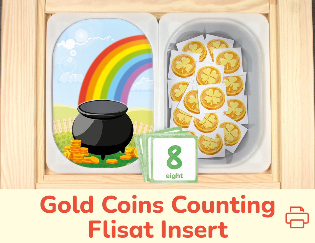 Leprechaun's Pot of Gold Counting Activity: Rainbow and Gold Coins ...
