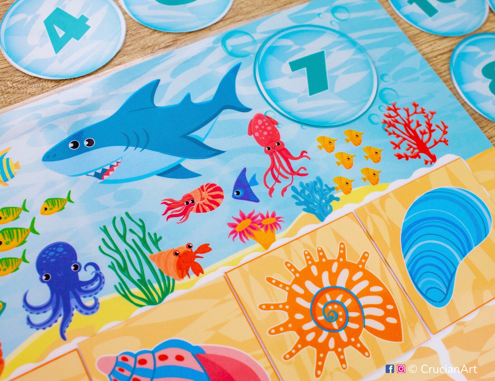 Seashell Ten Frames Counting. Ocean Numbers 1-10 Printable - Etsy UK