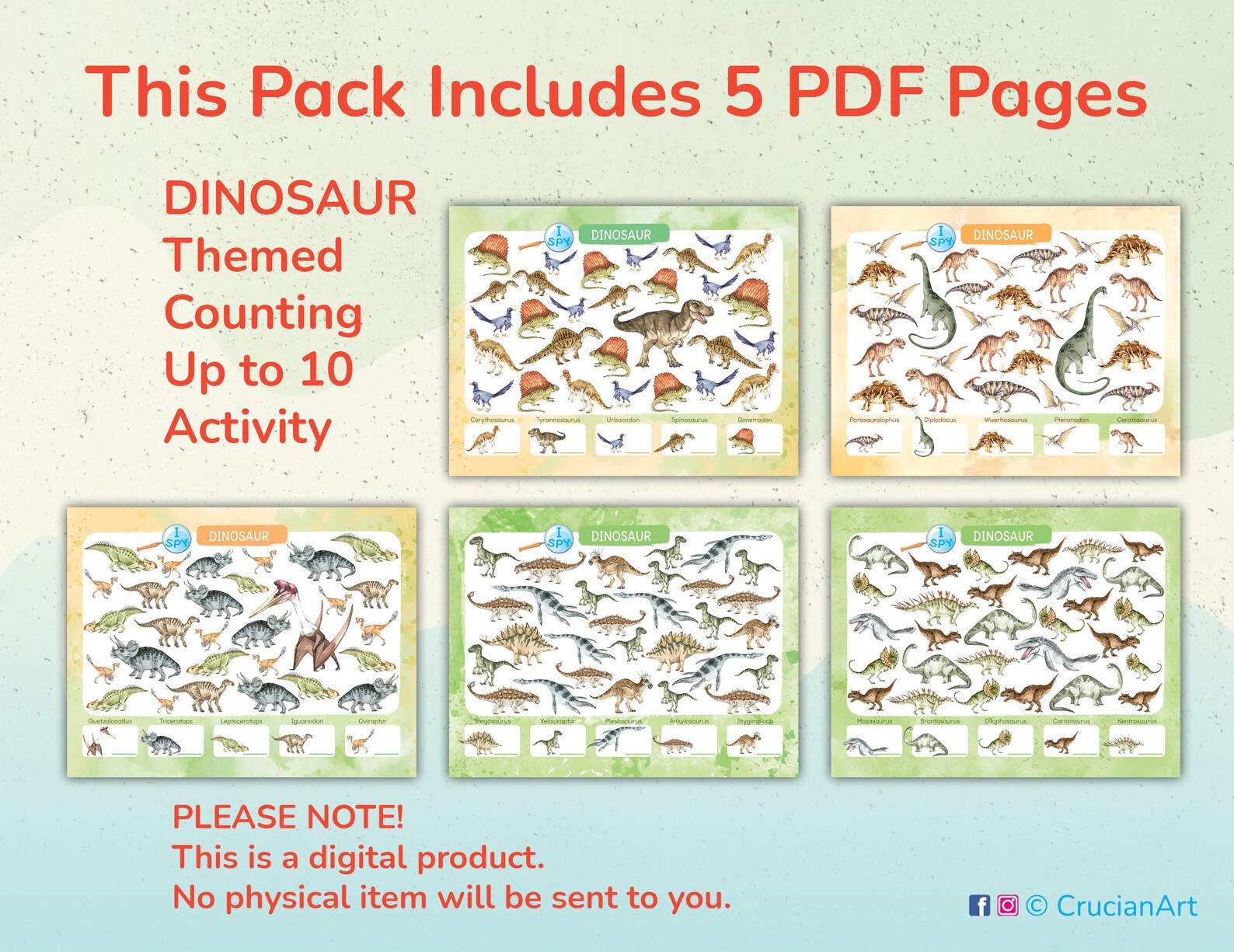 Dinosaur I Spy Counting Activity. Dino Homeschool, Preschool, Pre-k ...