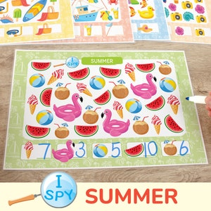 Summer I Spy Counting Activity. Preschool Count to 10 Worksheets ...