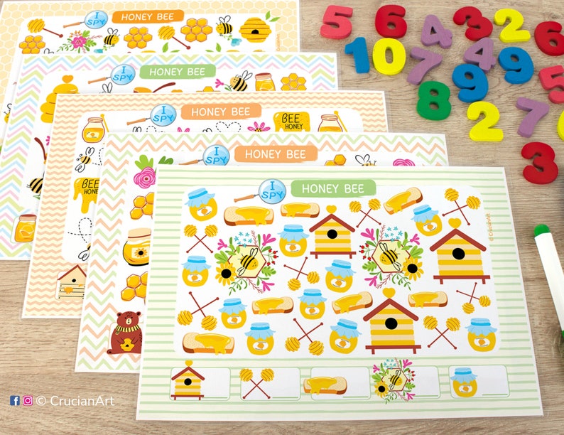Honey Bee I Spy Counting Activity. Preschool Learning - Etsy
