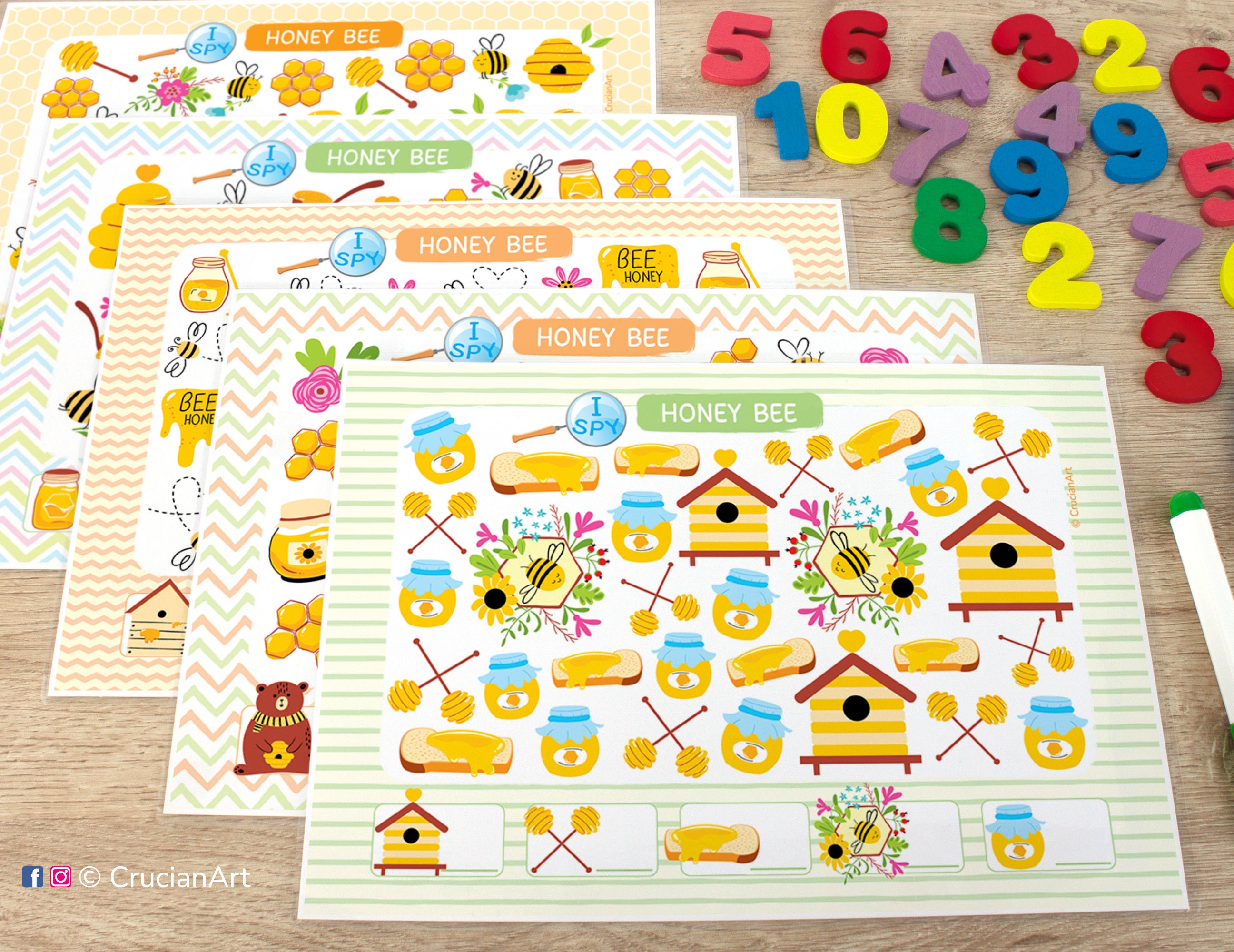 Honey Bee I Spy Counting Activity. Preschool Learning - Etsy