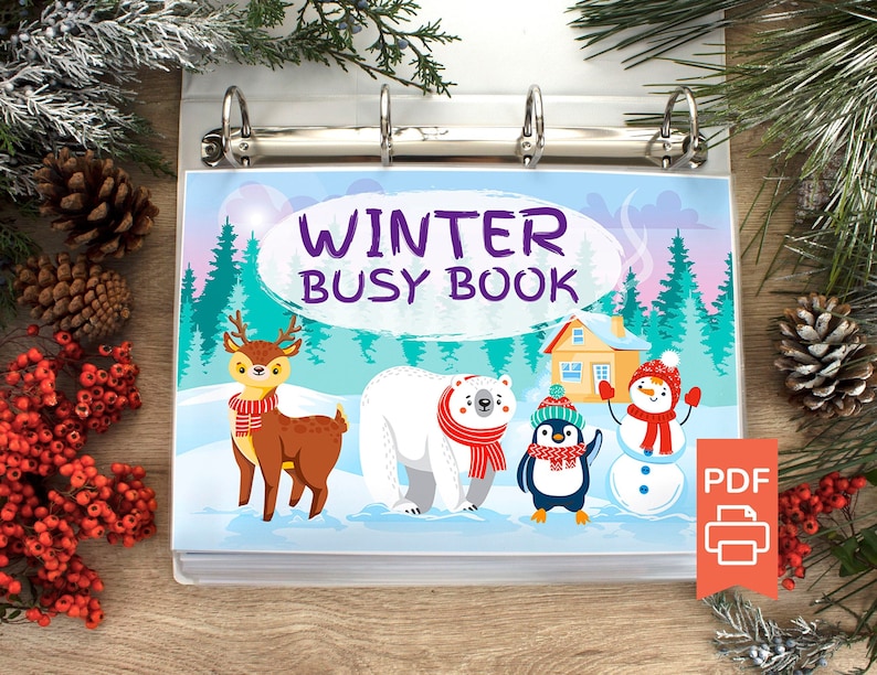 Winter Printable Busy Book. Preschool Learning Binder. - Etsy