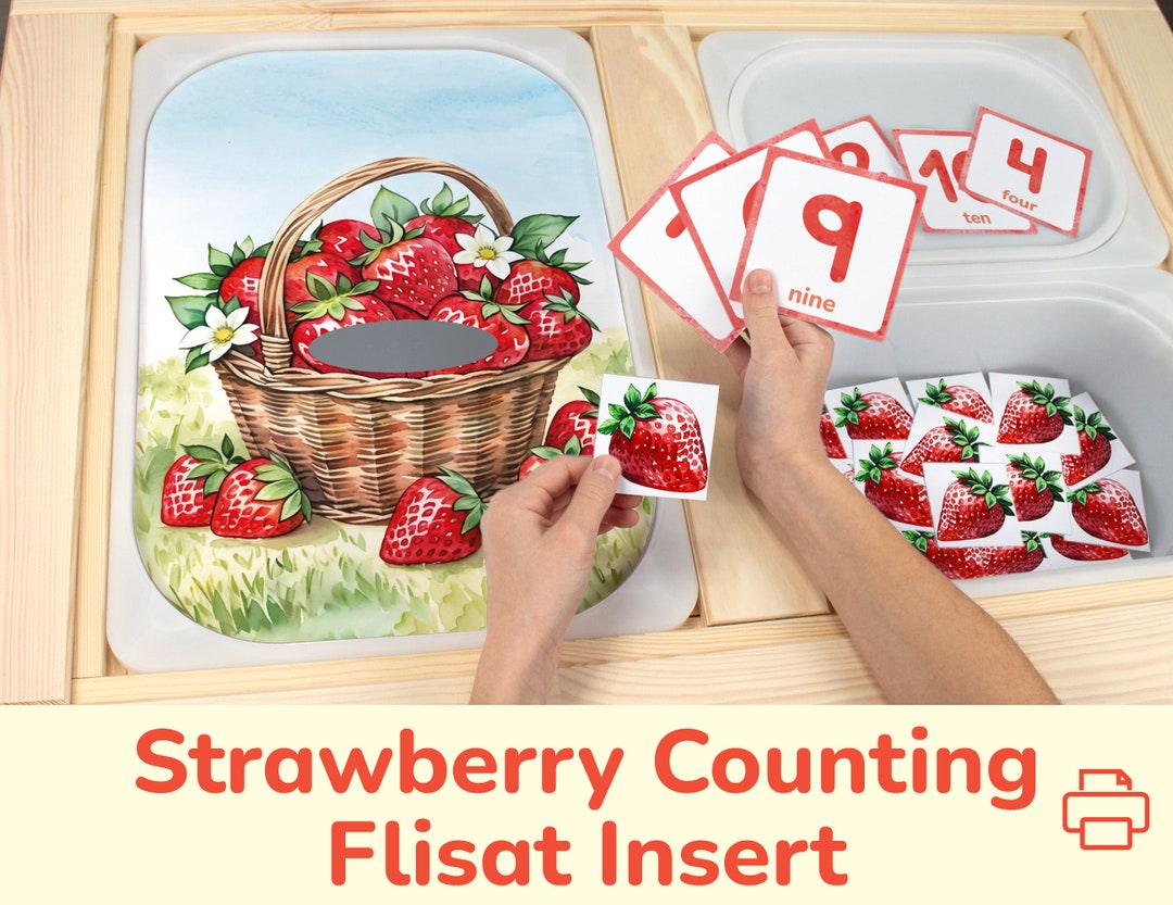 Strawberry Flisat Insert: Printable Spring Garden Counting Activity for ...