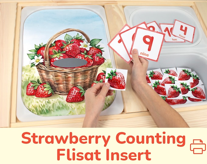 Strawberry Flisat Insert: Printable Spring Garden Counting Activity for ...