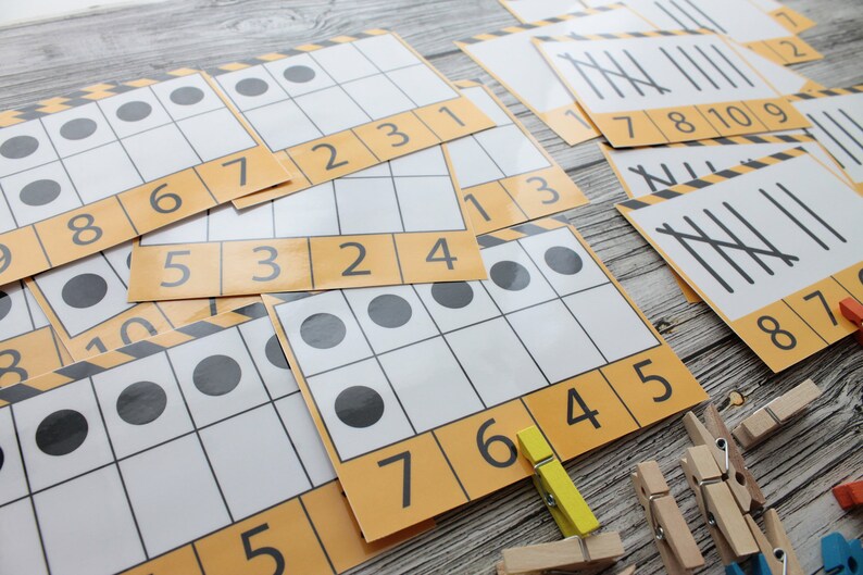 Count & Clip Cards Construction Truck Count to 10 | Etsy