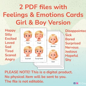 Emotions and Feelings Flash Cards. Printable Learning Flashcards ...
