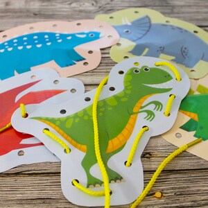 Dinosaur Printable Lacing Cards. Fine Motor Skills Tying Activity for ...