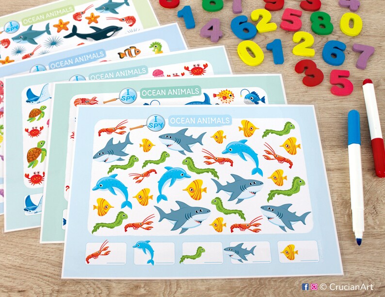 Ocean Animals I Spy Counting Activity. Under the Sea - Etsy