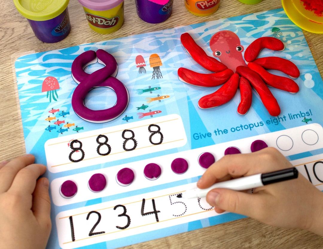 Numbers 1-10 Playdough Mats. Printable Play Dough Activity for Toddler ...