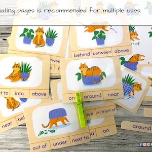 Positional Words Printable Cards. Prepositions Learning Practice ...